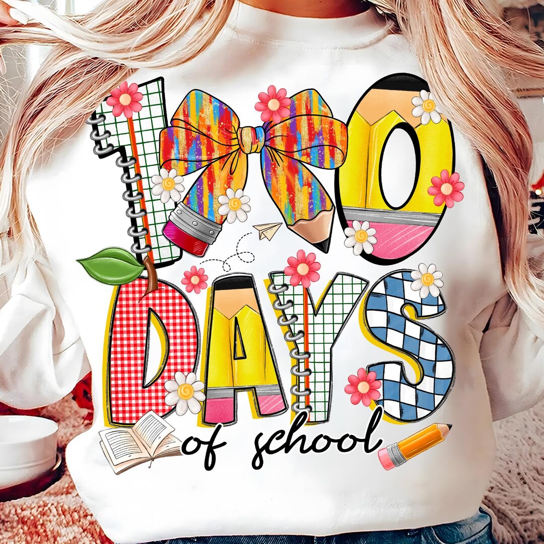 100 Days of School Coquette PNG, Teacher 100 Days Bracelet Png ...