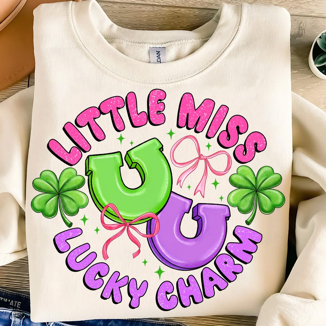 Little Miss Lucky Chram Png, Lucky Charm Png, St Patrick Day, Shamrock ...