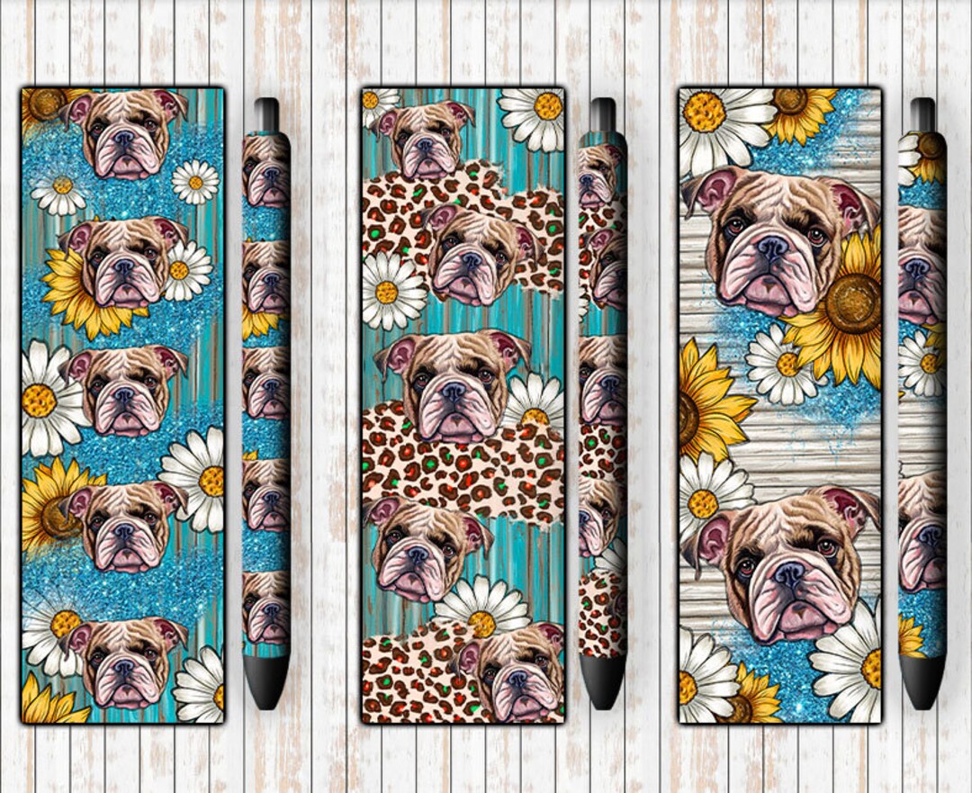 Western Sunflower English Bulldog Wraps Png Sublimation Design, Leopard ...