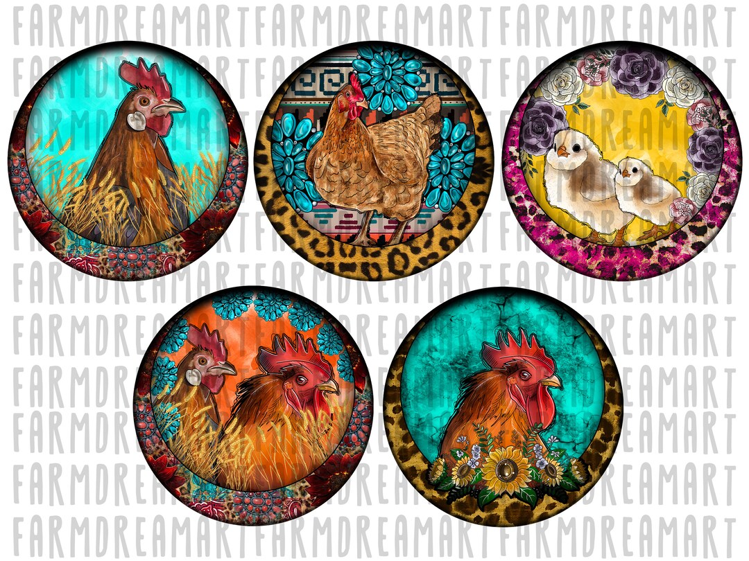 Chicken Car Coaster Png, Western Design, Sublimation Designs Downloads ...