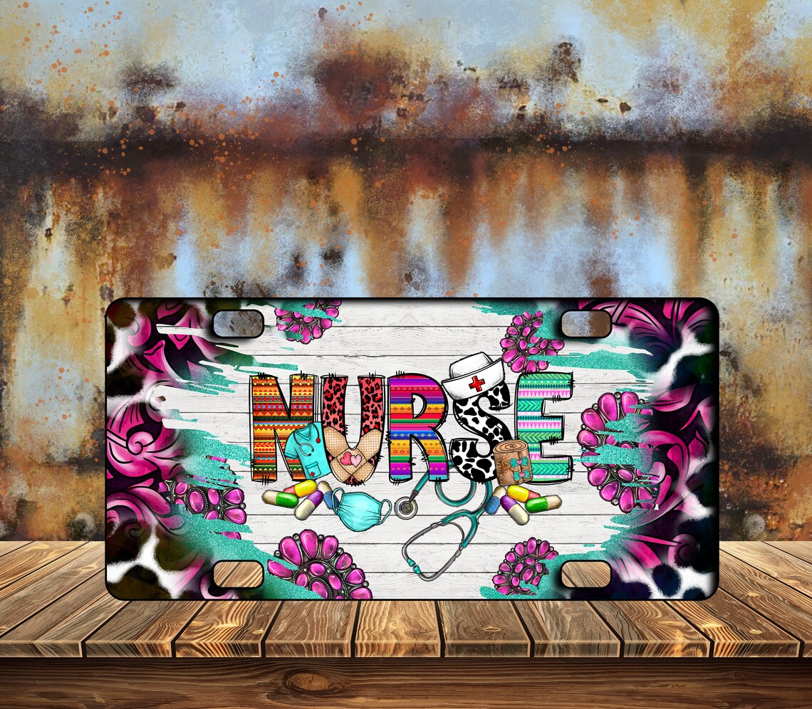 Western Nurse License Plate Png Nurse Png Western License - Etsy