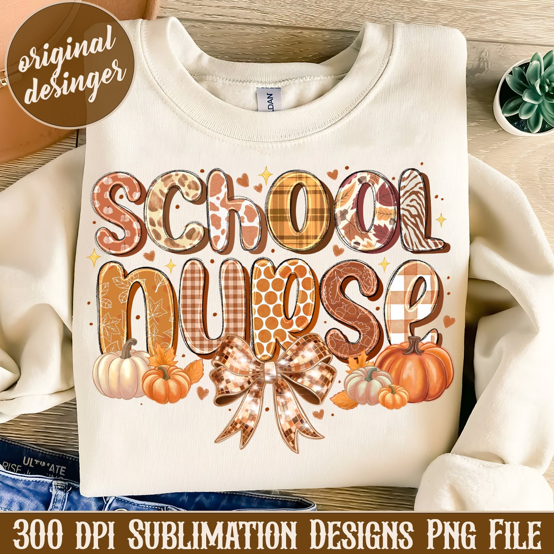 School Nurse Fall Coquette Png, Teacher Autumn Png, Teach Love Inspire ...