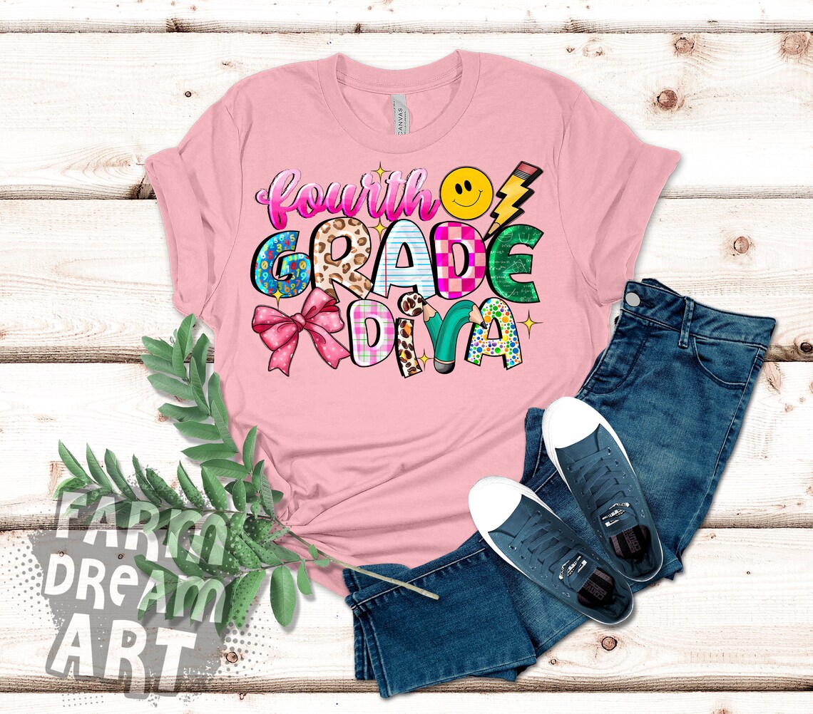 Fourth Grade Diva Png, Girl 5th Grade Png, Back to School, First Day of ...