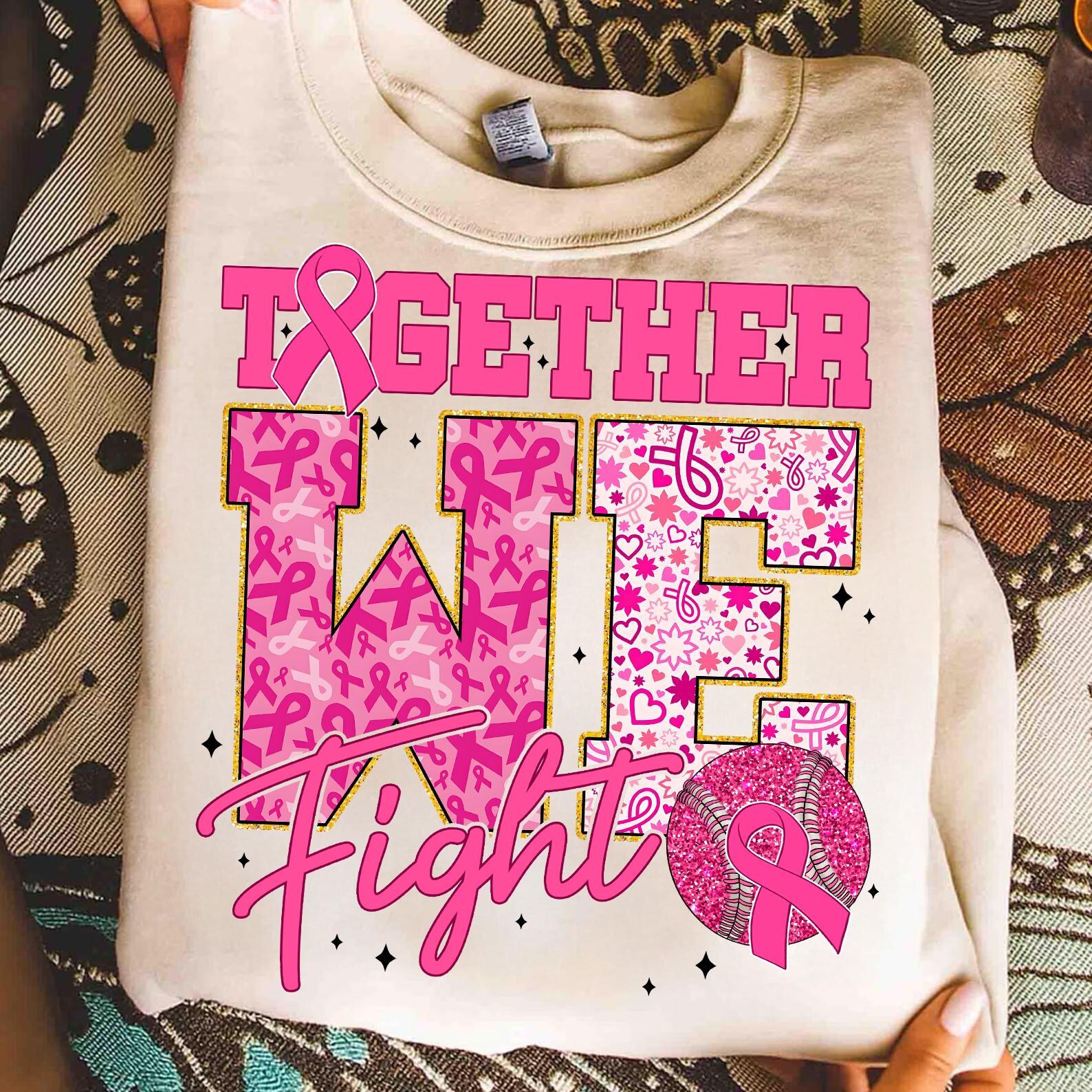 Together We Fight Baseball,breast Cancer Awareness Png,pink Ribbon ...
