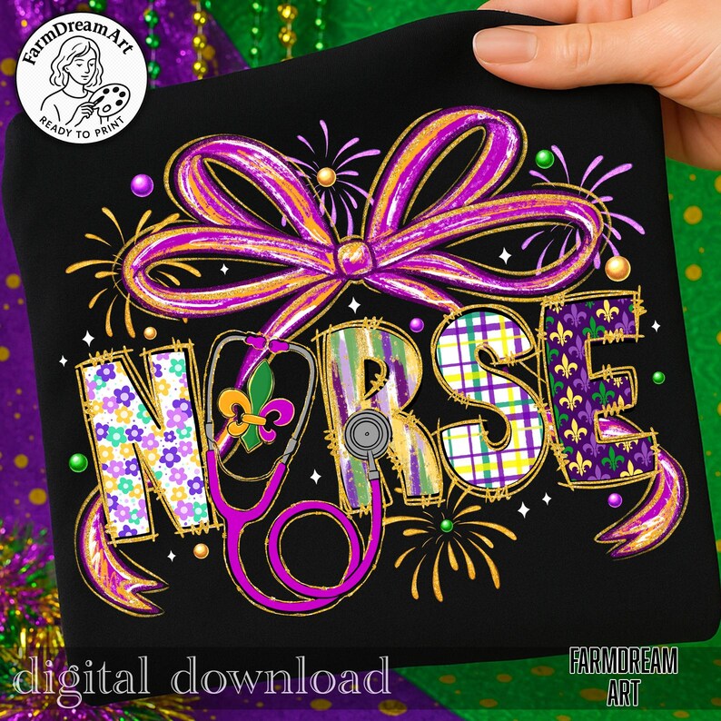 Mardi Gras Nurse PNG, Mardi Gras Medical Png,nurse Sublimation Png,fat ...