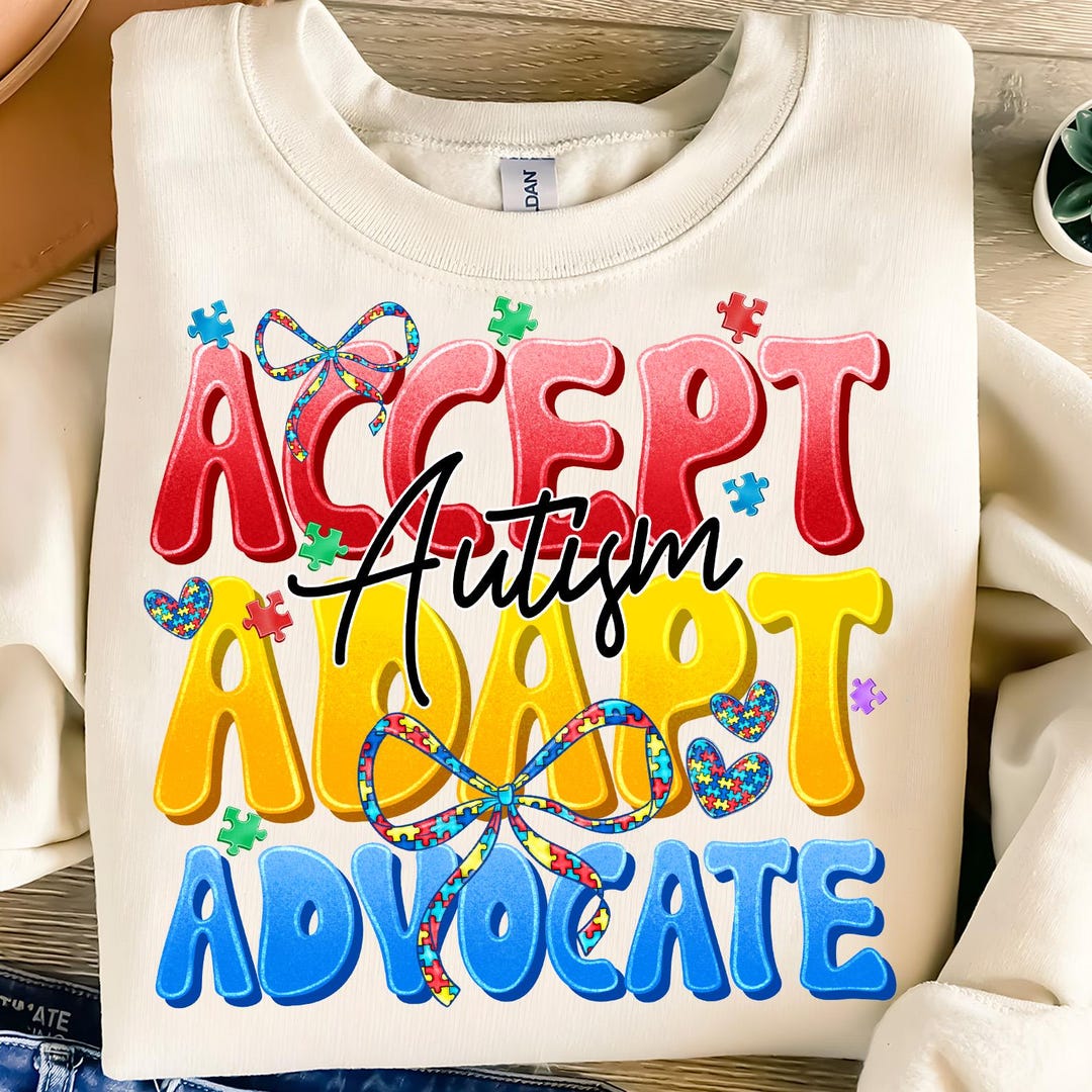 Autism Accept Adapt Advocate Png, Autism Png, Autism Month Png, Autism ...