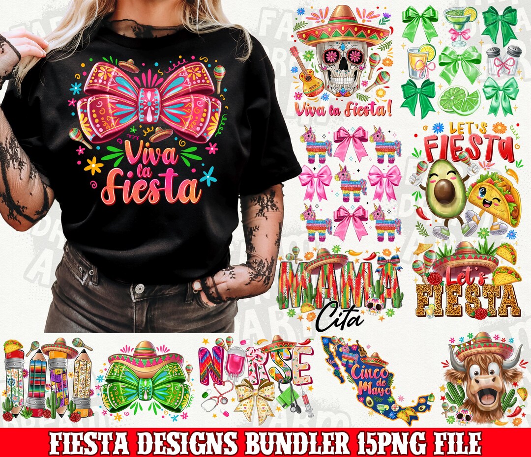 15+ Fiesta Png Bundle, Mexican Party Png, Cinco De Mayo Png, Let's ...