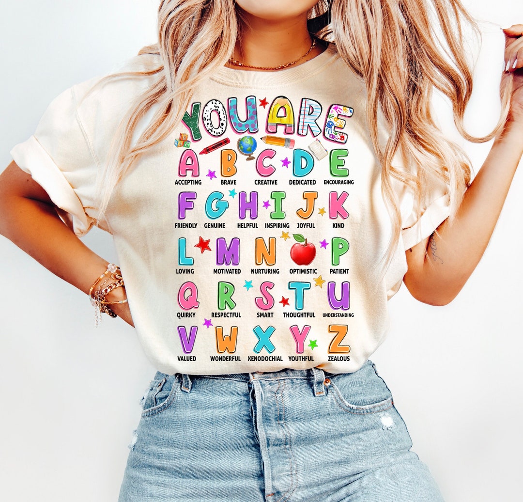 You Are Alphabet Teacher School Png, Bright Dots, Retro Teacher Png ...