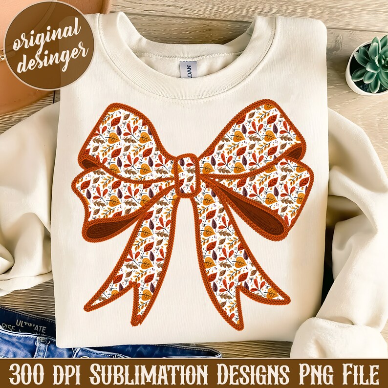 Fall Coquette Bow Embroidery Design Png, Fall Coquette Bow Png ...