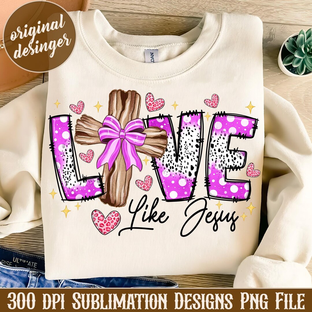 Love Like Jesus Coquette Png, Pink Coquette Cross Png, Coquette ...