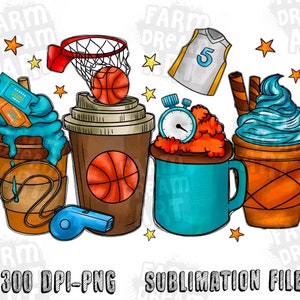 Basketball Coffee Cups Png Sublimation Design, Basketball Png, Sport ...