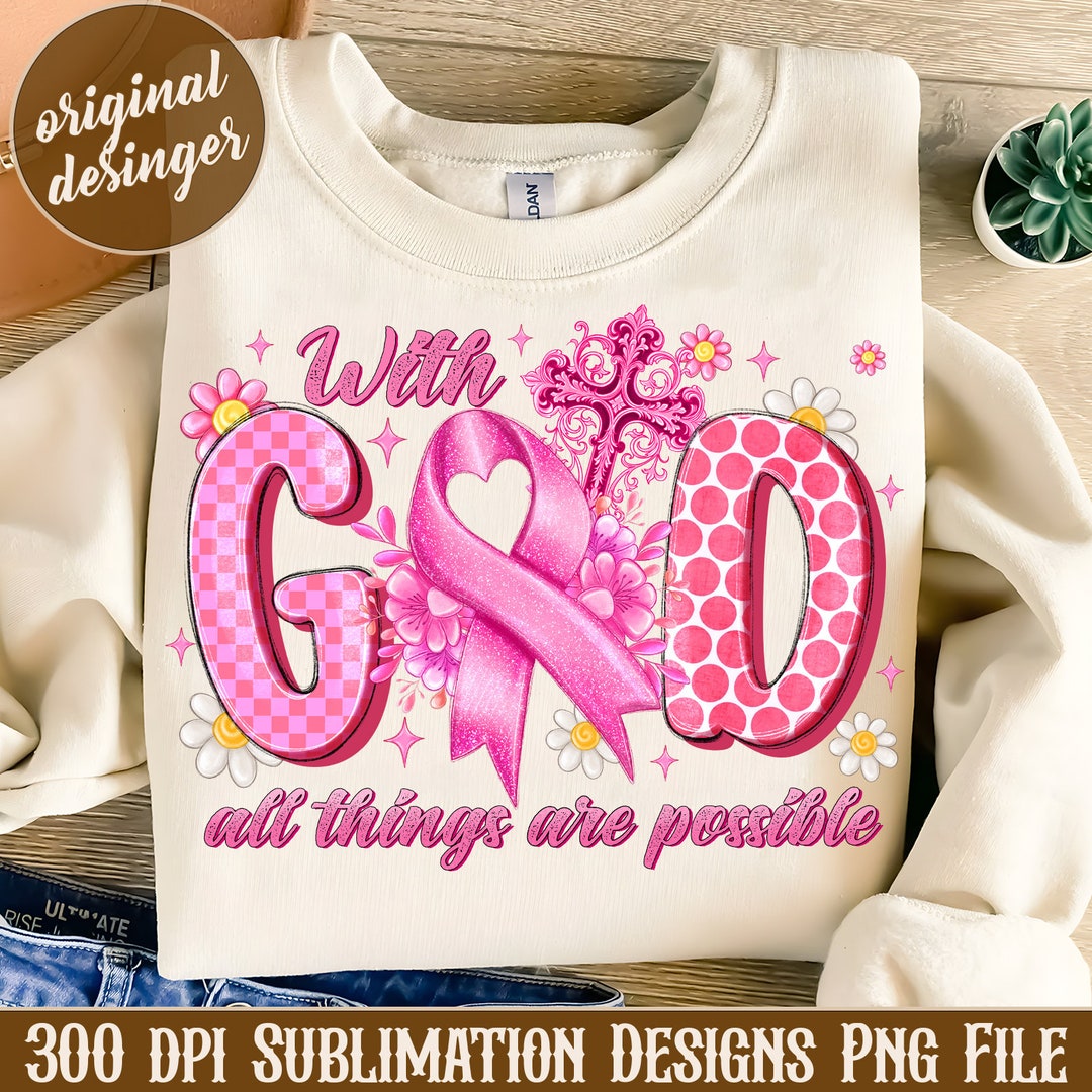 With God All Things Are Possible Png, Breast Cancer Ribbon Png ...