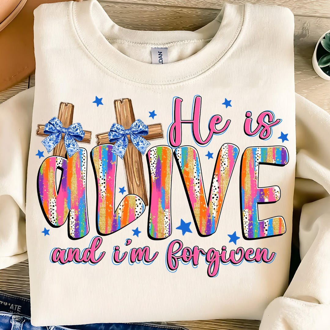 He is Alive Png,easter Christian Sublimation,religious Cross Shirt ...
