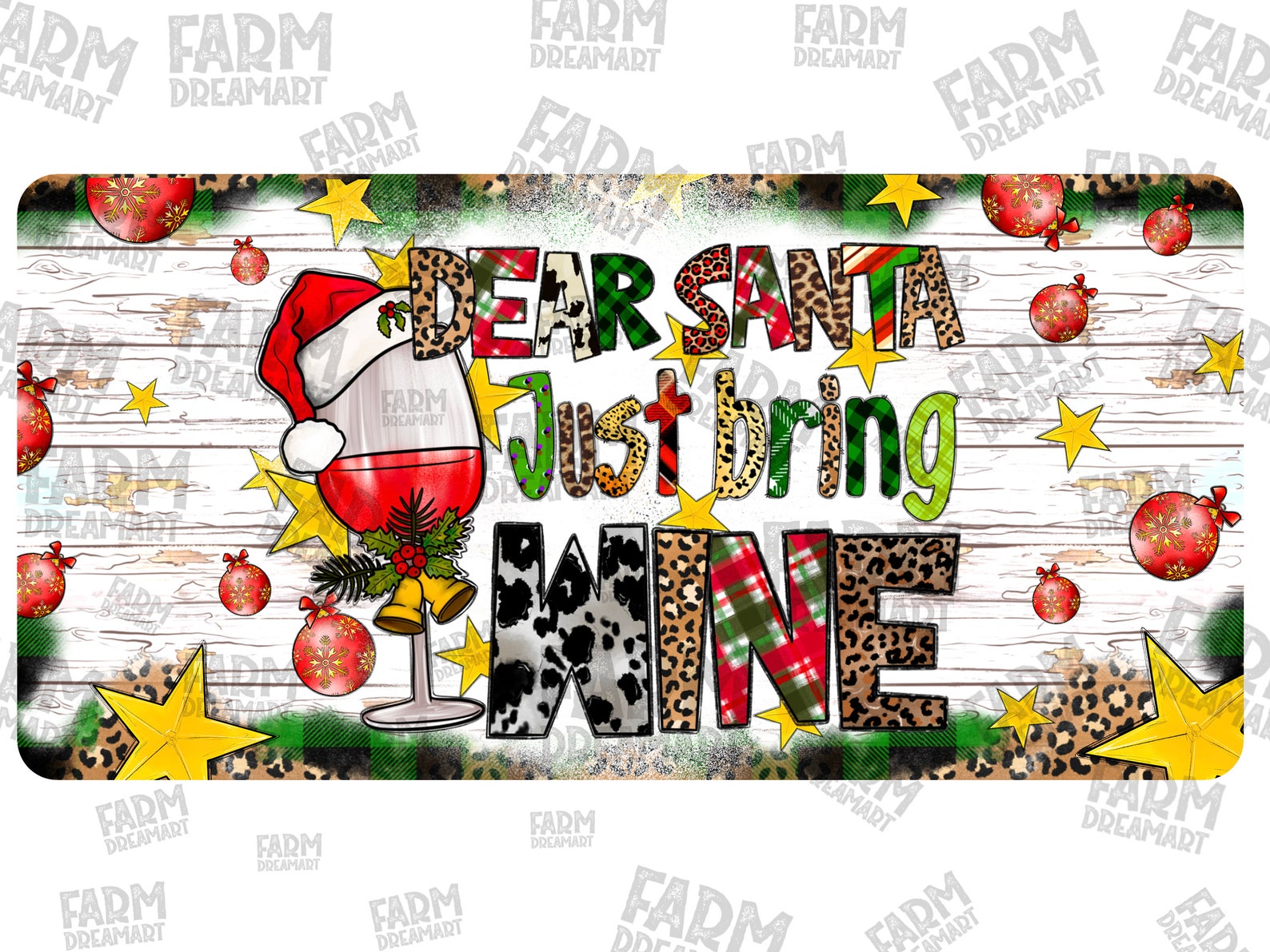 Deer Santa Just Bring Wine License Plate Pngchristmas Png - Etsy