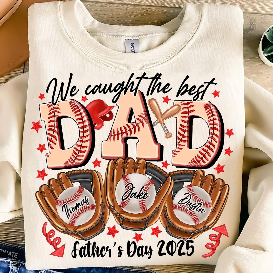 We Caught the Best Dad Png,father’s Day Baseball,custom Dad Gift,kids ...