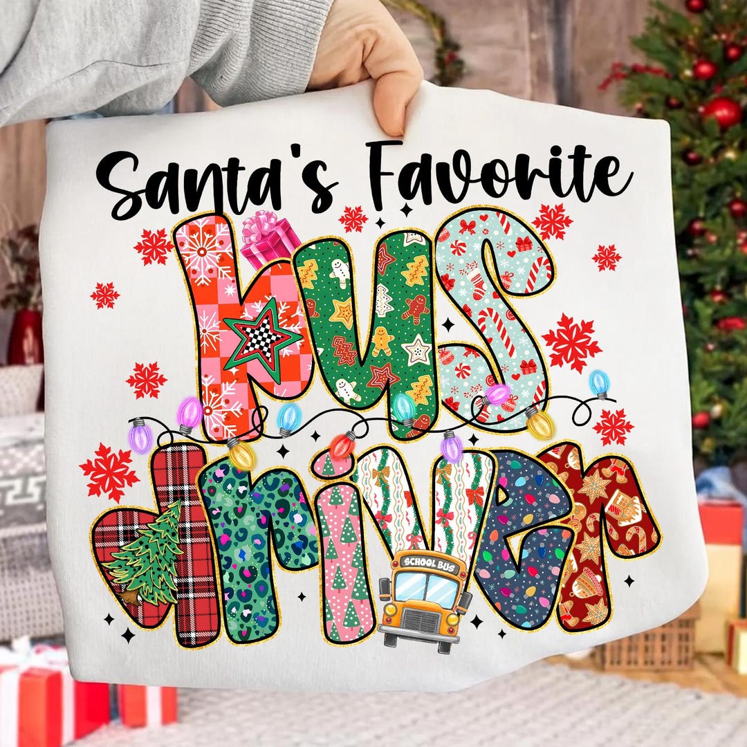 Christmas Bus Driver Png,santa’s Favorite Bus Driver Design,school Bus ...