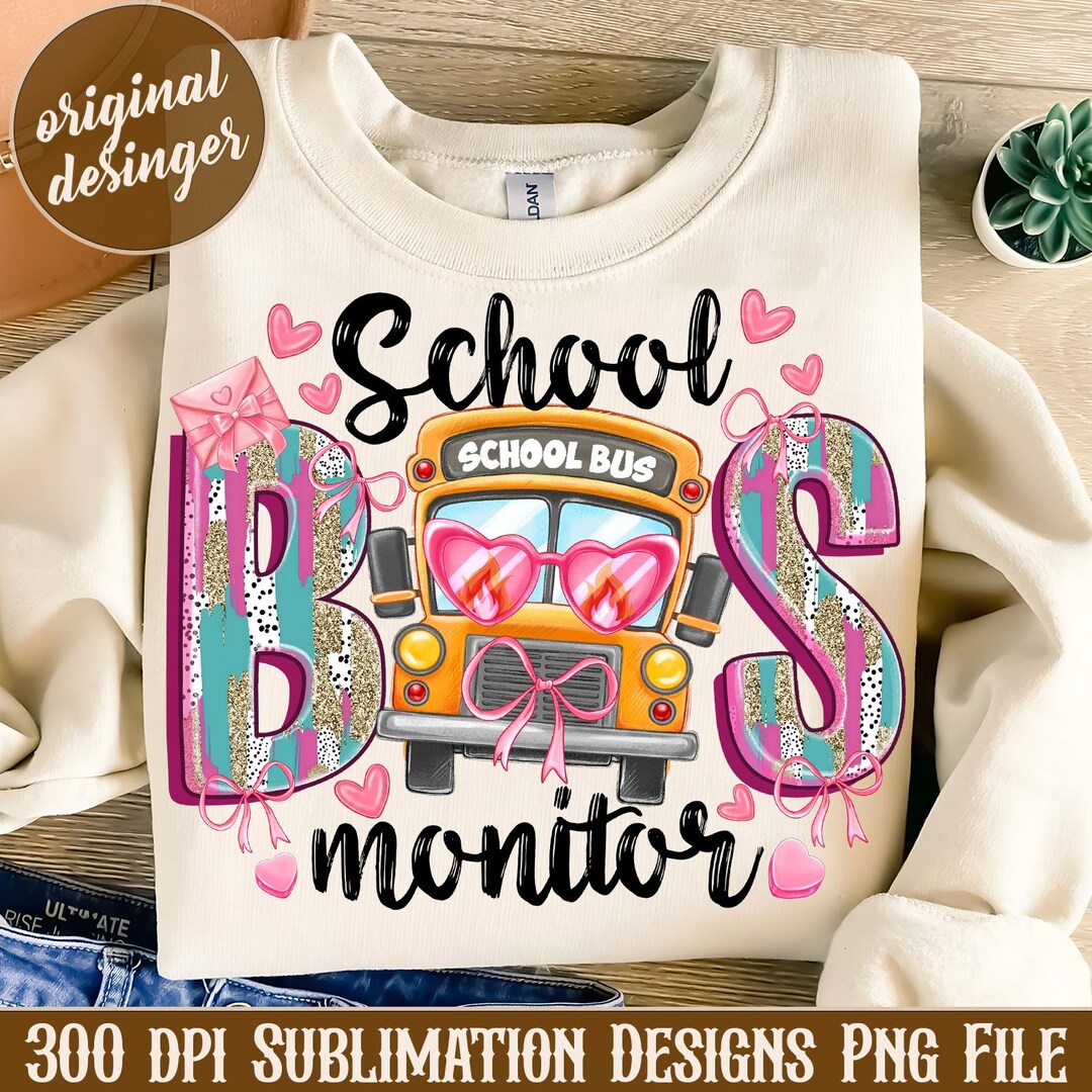 School Bus Monitor Png, Happy Valentine's Day Png, School Bus Png, Bus ...