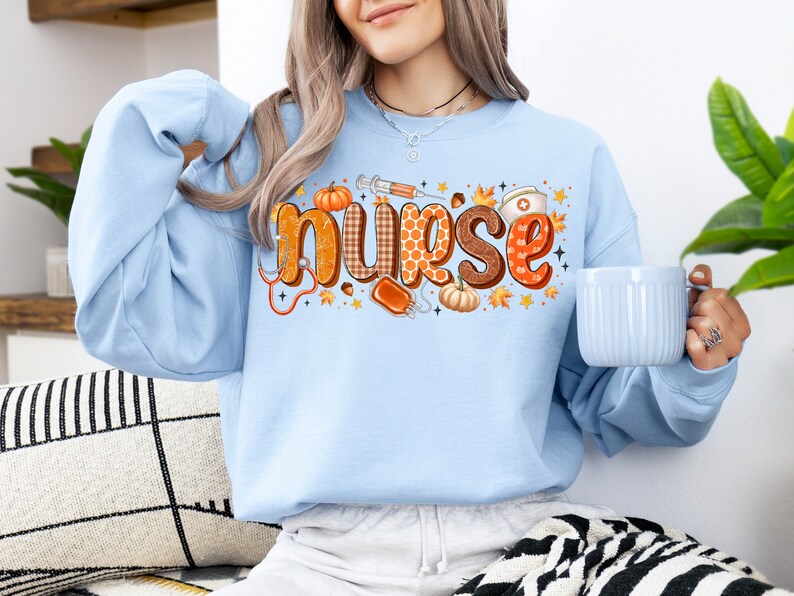 Fall Nurse Png, Nursing Png, Nurse Pumpkins Png, Retro Nurse Png ...