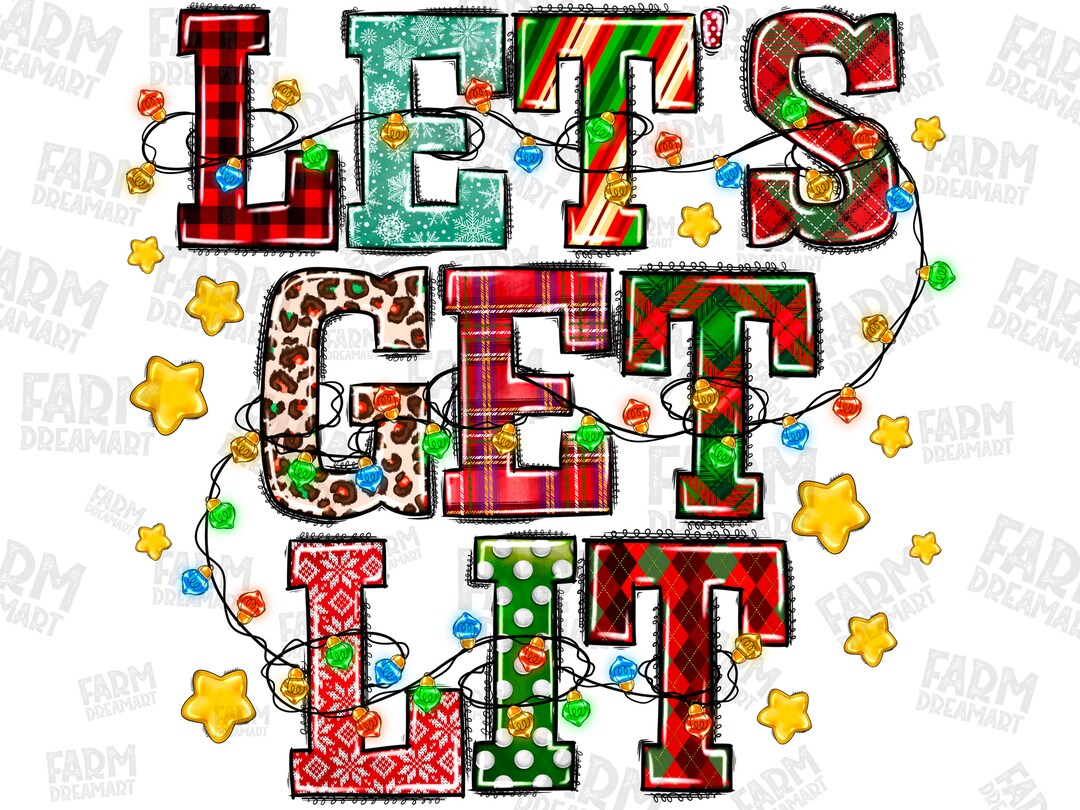 Let's Get Lit Png, Lights, Christmas Png, Christmas Tree, Christmas ...