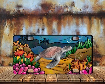 Tortoise License Plate Frame - Etsy