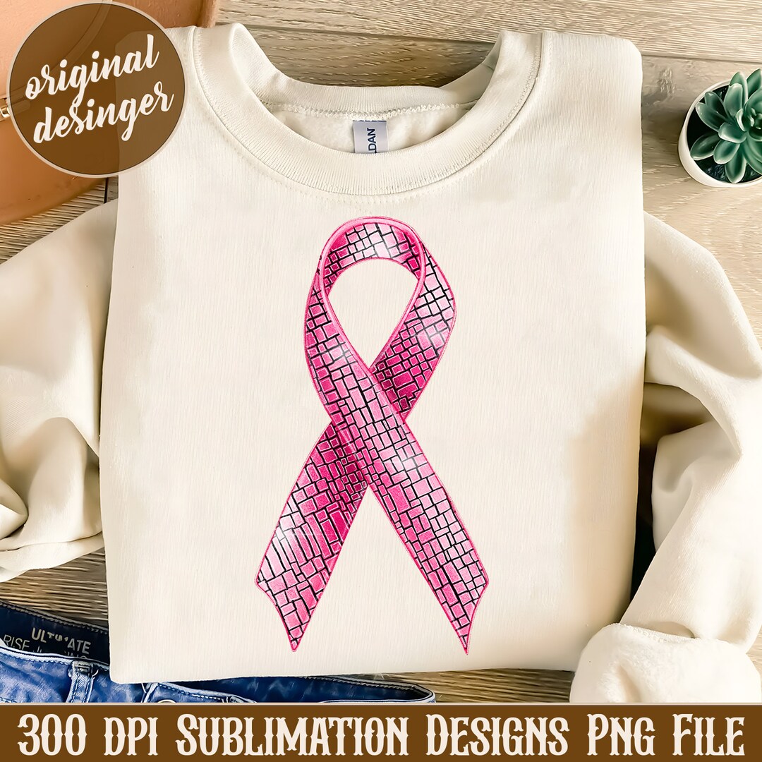 Pink Ribbon Disco Ball Png, Tackle Cancer Png, Breast Cancer Png ...