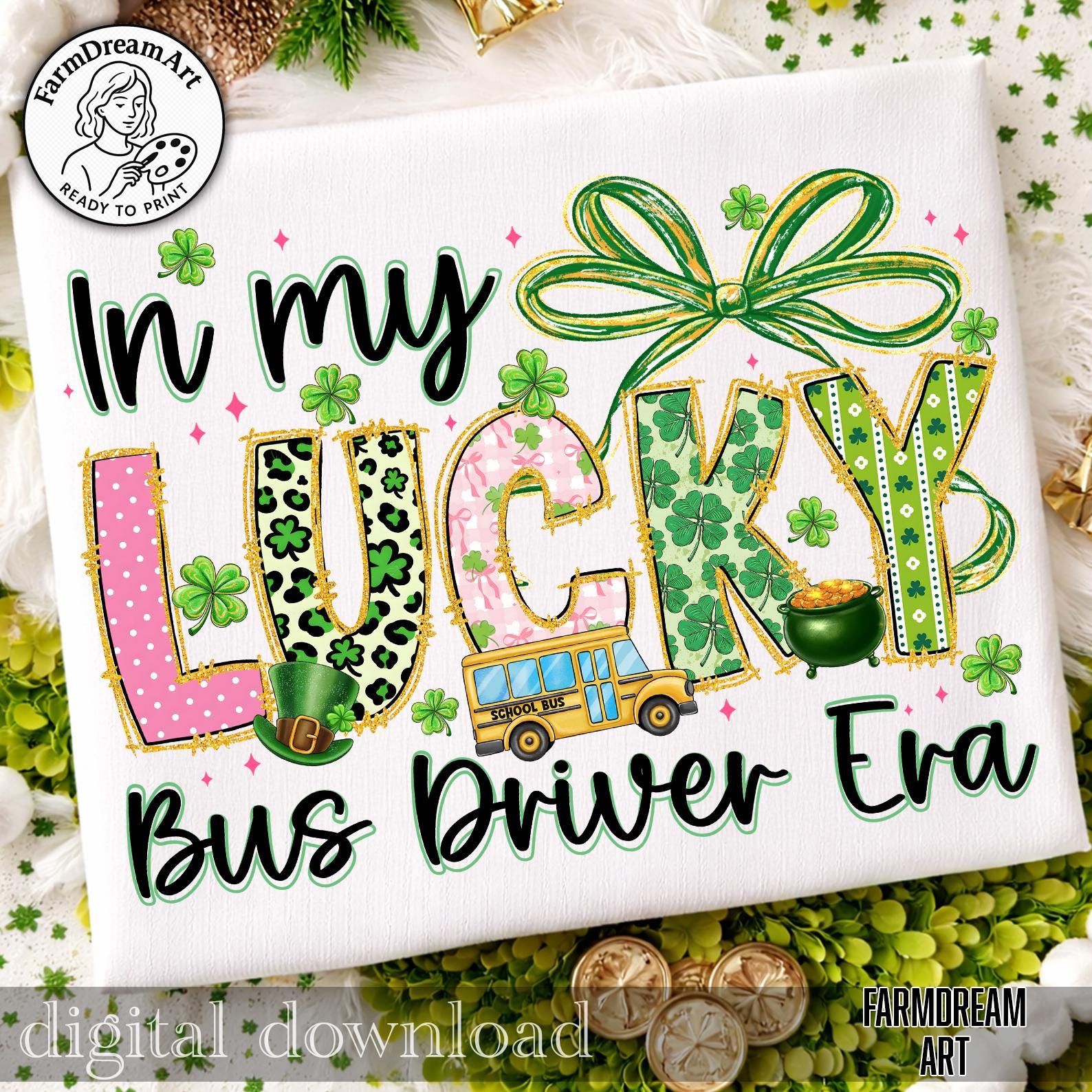 In My Lucky Era Png,lucky Bus Driver Png,st Patricks Bus Driver,bus ...