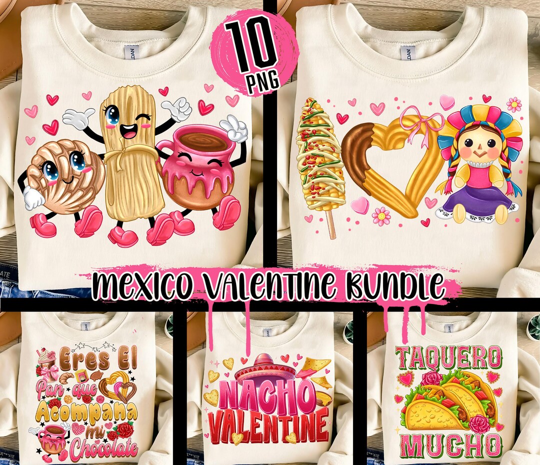 Mexico Valentine Bundle PNG, Funny Mexican Bread Lover Png,concha Pan ...