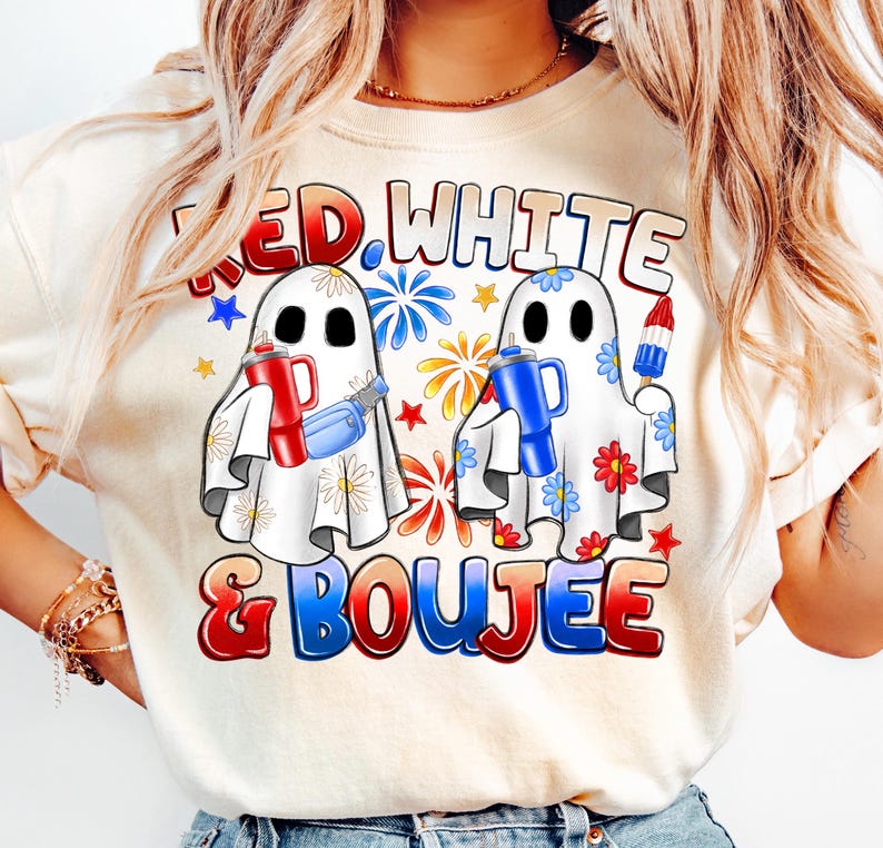 Red White and Boujee Png,fourth of July Ghost Sublimation,patriotic ...