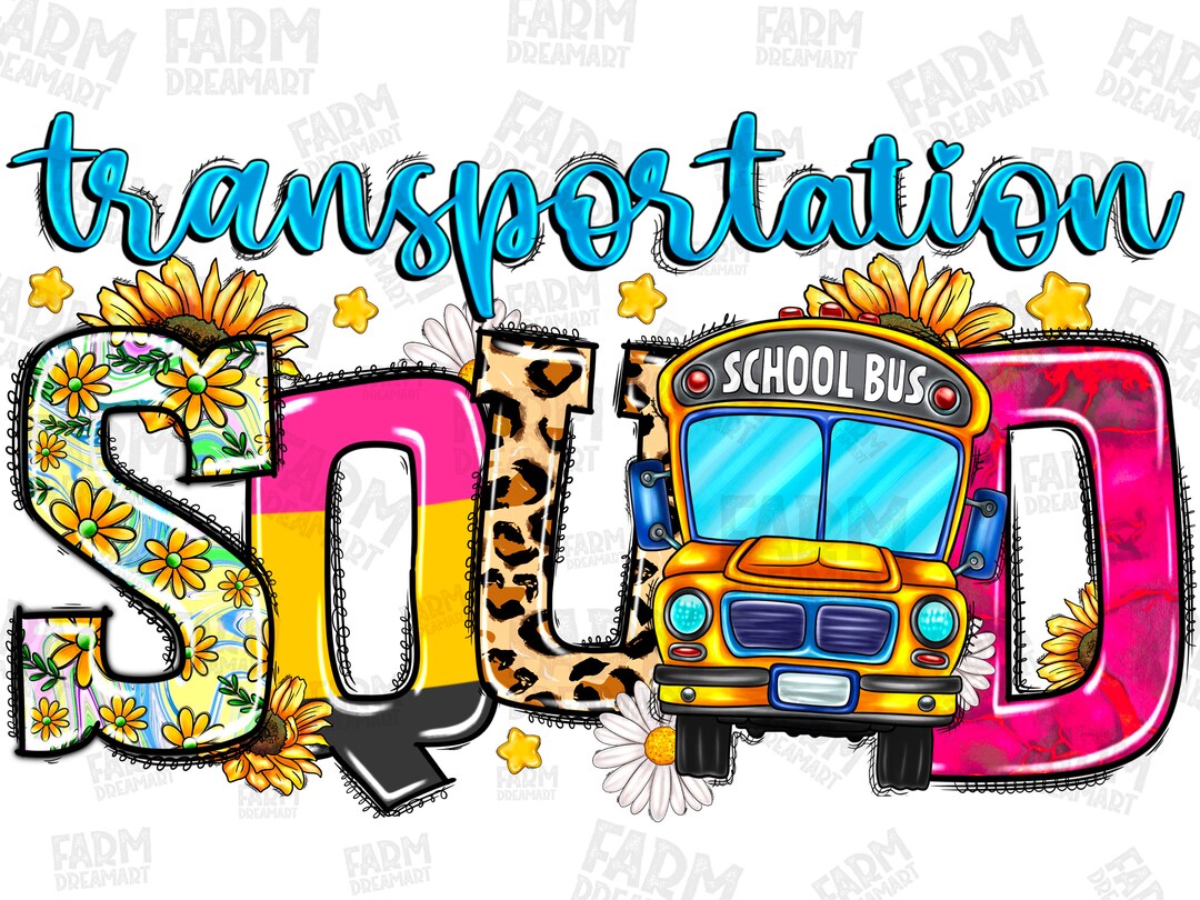 Transportation Squad School Bus Png Sublimation Design, Teacher Png ...