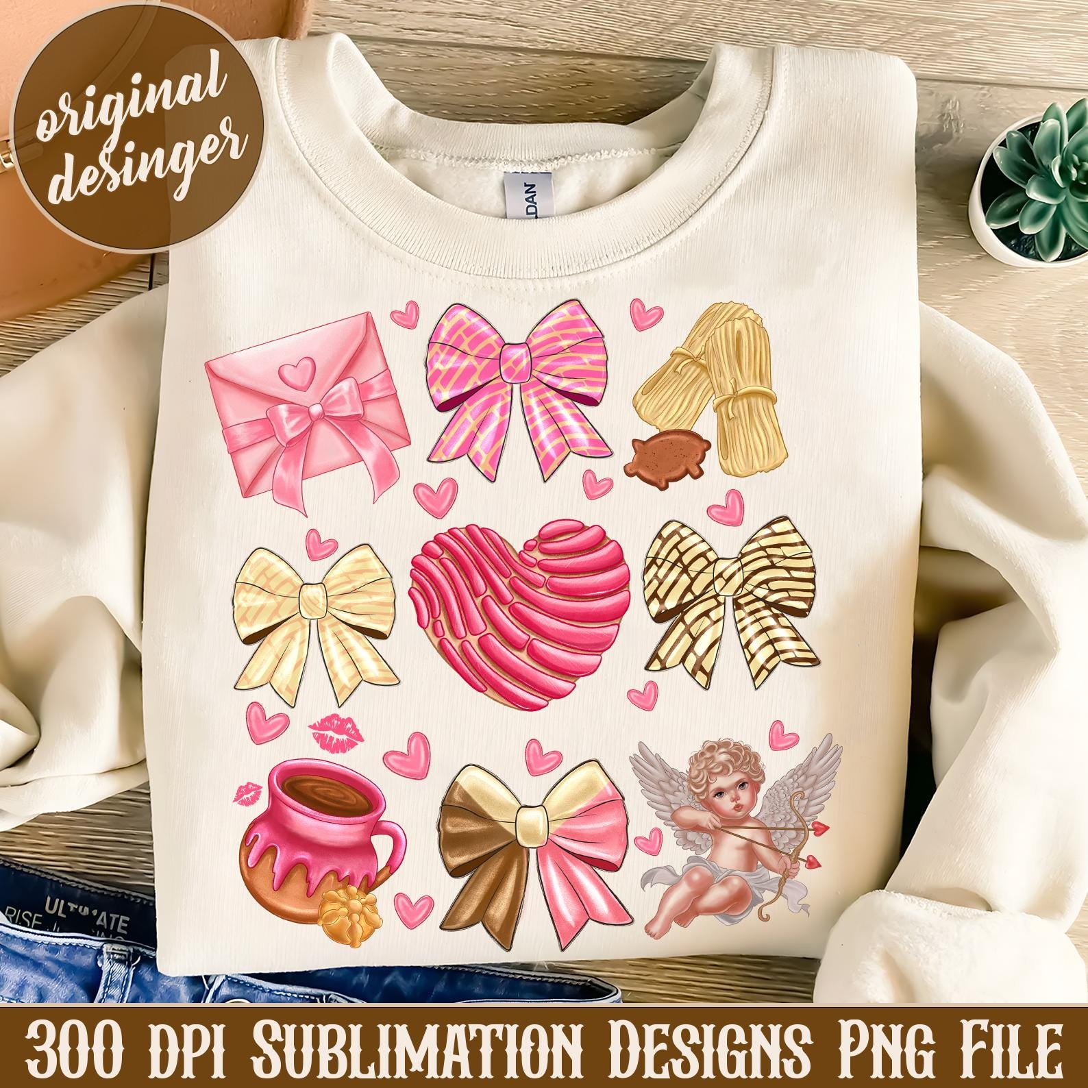 Valentine Pan Dulce Coquette Bow PNG, Funny Mexican Bread Lover PNG ...