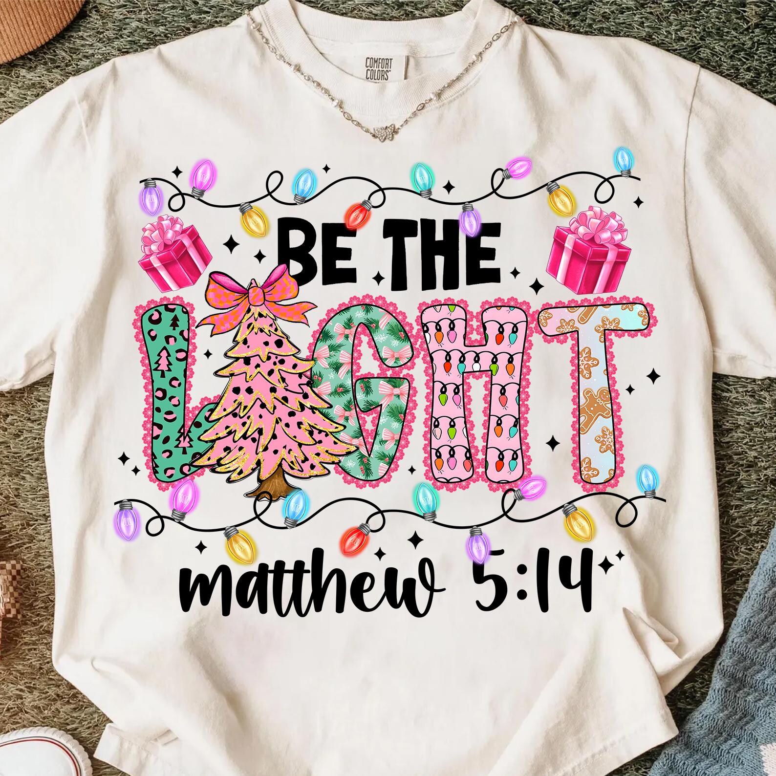 Be the Light Sublimation,christmas Light Png,holiday Lights Digital ...