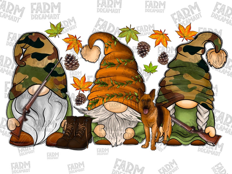 Hunting Gnome Png Gnomessublimation Design Gnomes With - Etsy