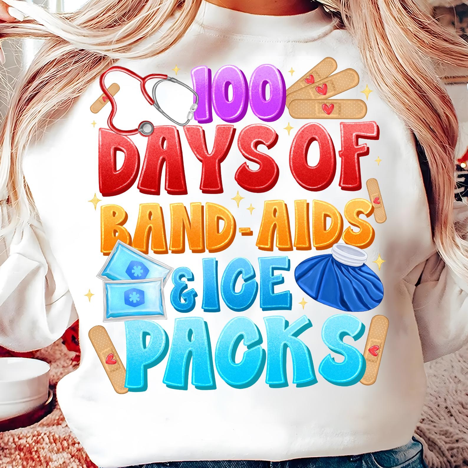 100 Days of Band Aids Ice Packs Png, Nurse 100 Days of School , Nursing ...