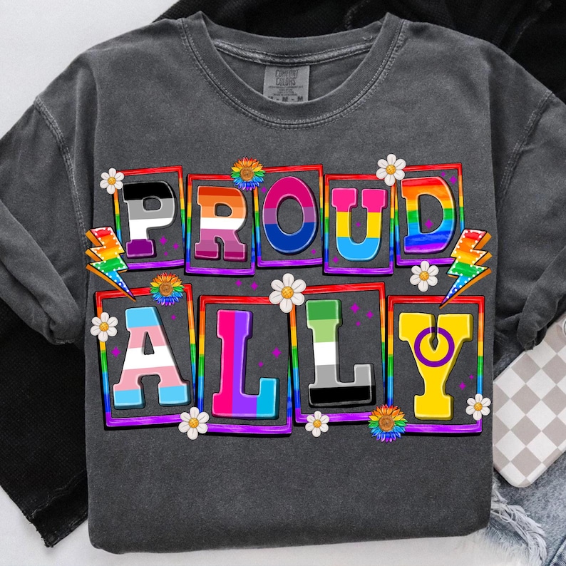 Proud Ally PNG,LGBTQ Ally Sublimation Design,rainbow Pride Ally Design ...