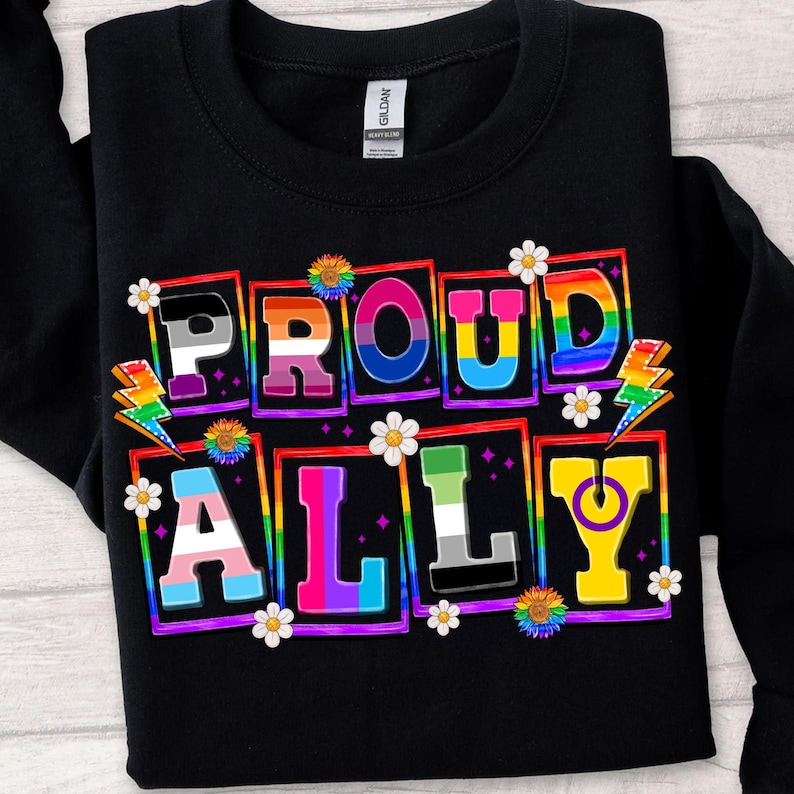 Proud Ally PNG,LGBTQ Ally Sublimation Design,rainbow Pride Ally Design ...