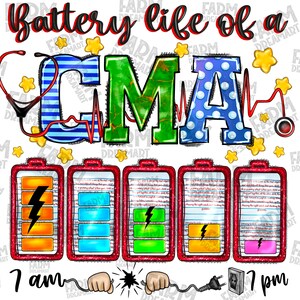 Battery Life of a Cma Png Sublimation Design Nurse Quote - Etsy