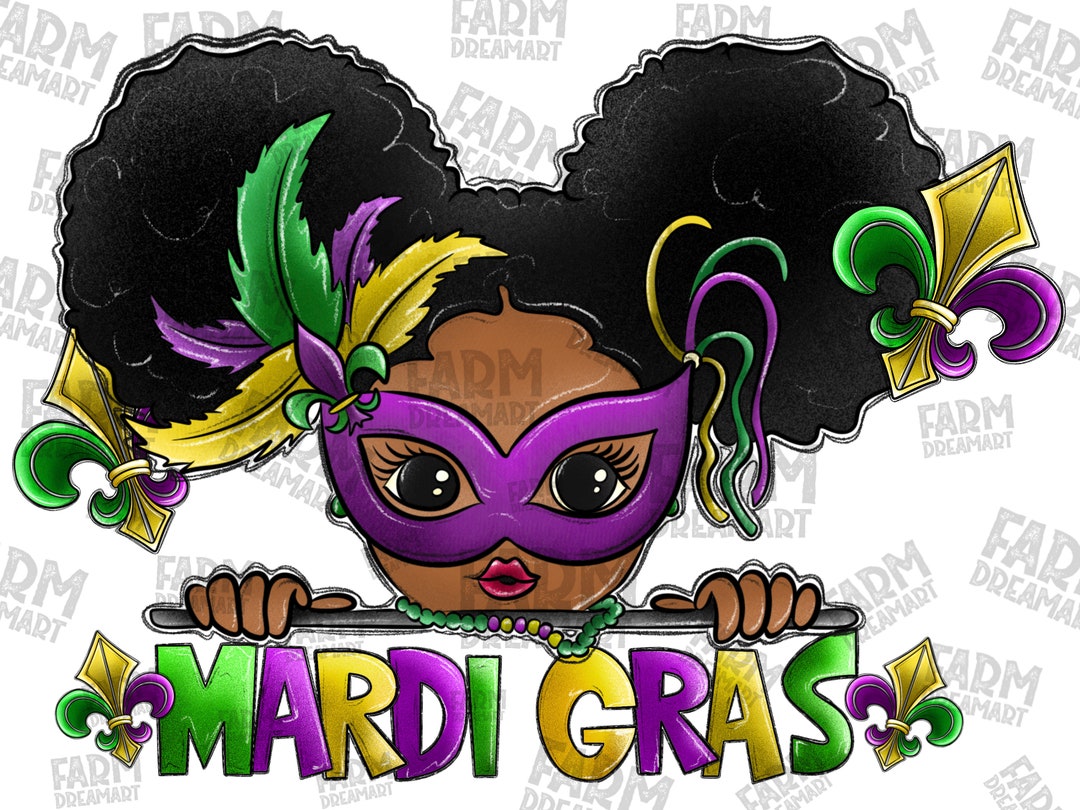 Mardi Gras Girl Png Sublimation Design Mardi Gras Black Girl - Etsy
