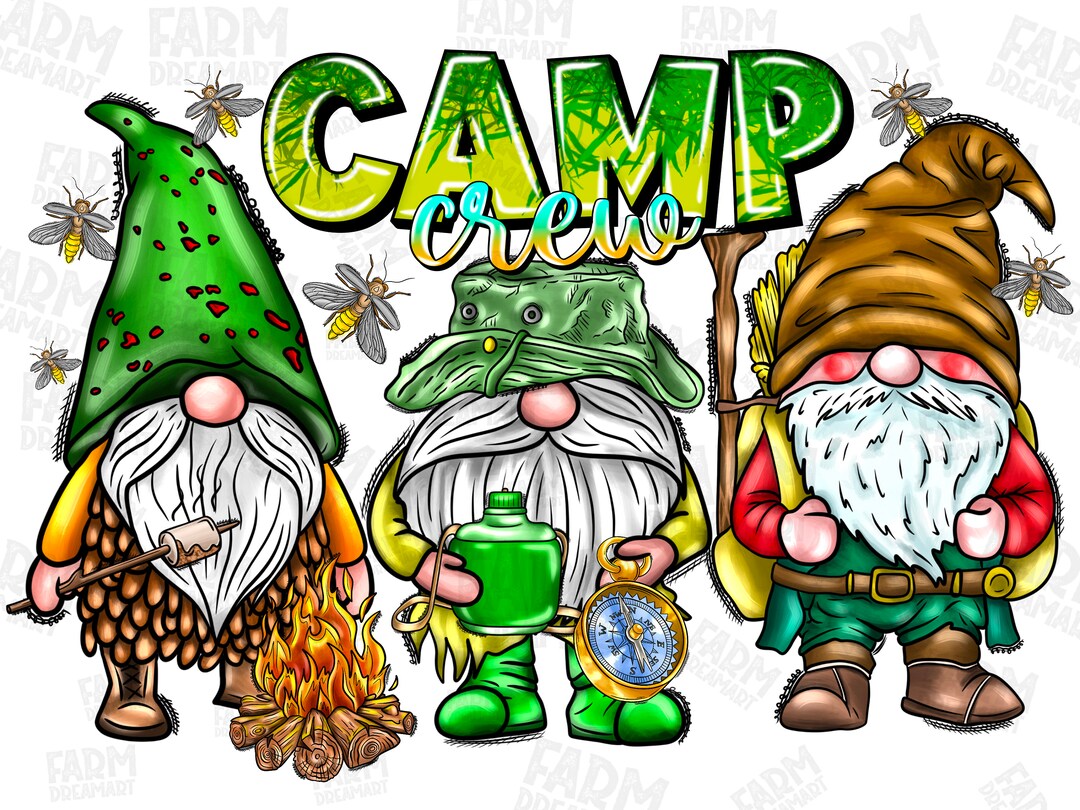 Camp Crew Gnomes Png, Sublimation Design, Gnome Png, Camping Png, Camp ...
