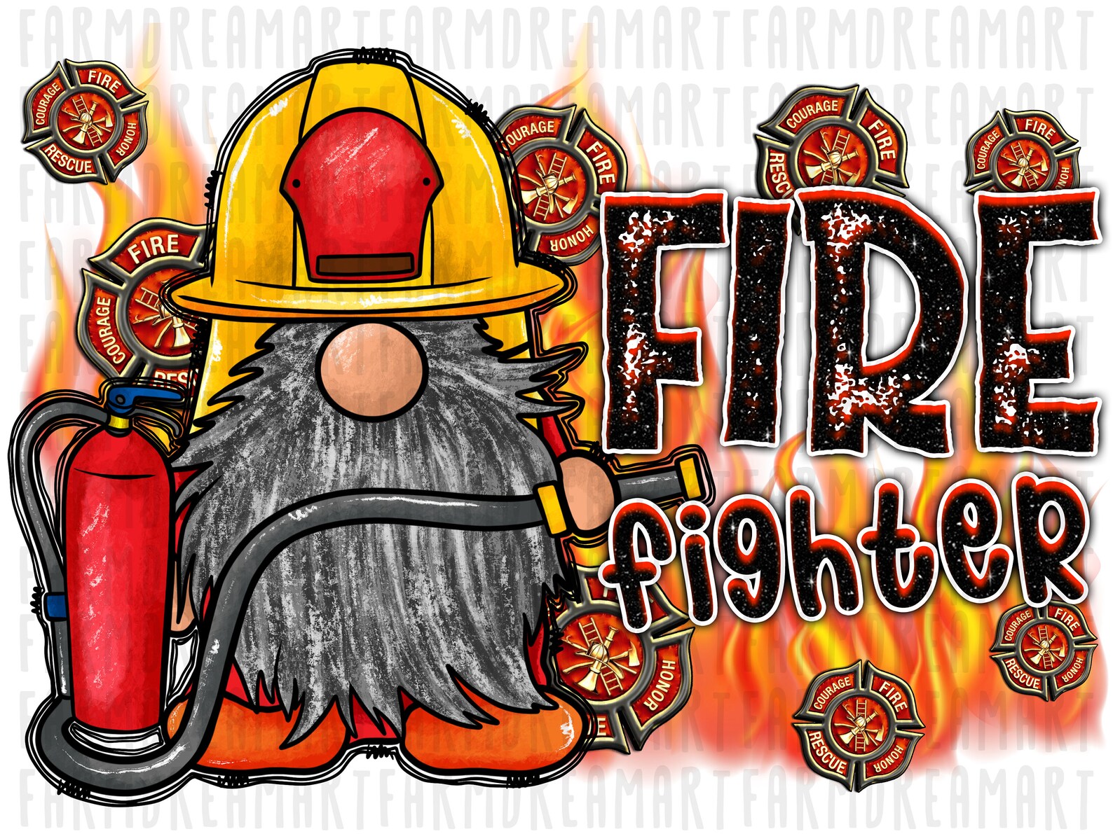 Firefighter Gnome Firefighterfireman Gnome PNG Fireman - Etsy