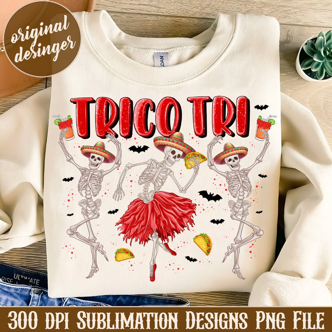 Trico Tri Skeleton Png, Tricotri With Candies Png Sublimation Design ...