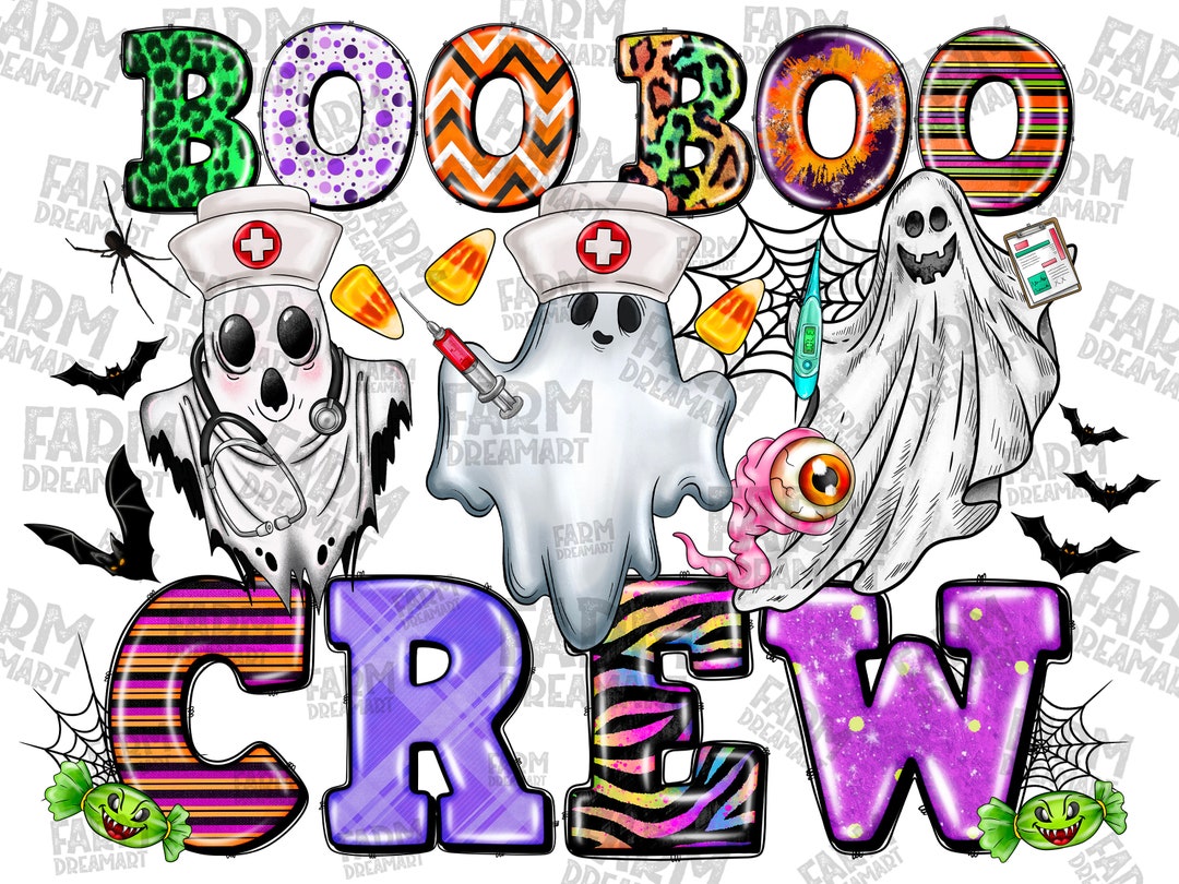 Boo Boo Crew PNG Sublimation Designnurse Halloween Pngghost - Etsy