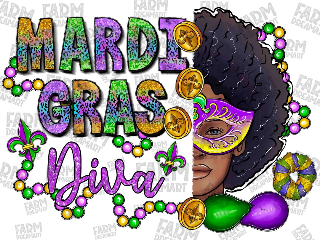 Mardi Gras Diva Afro Woman Png Sublimation Design,mardi Gras Png,mardi ...