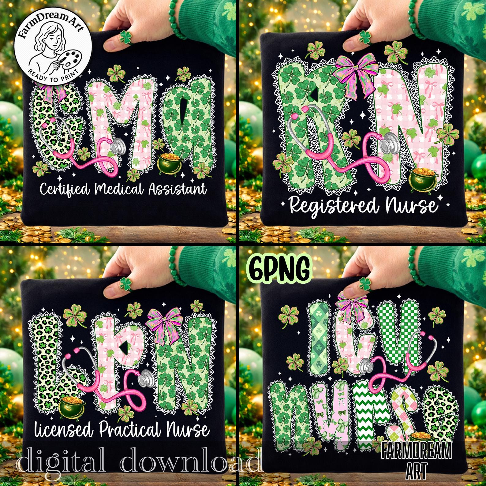 St Patricks Nurse Bundle Png, Nurse St Patricks Bundle, St Patricks ...