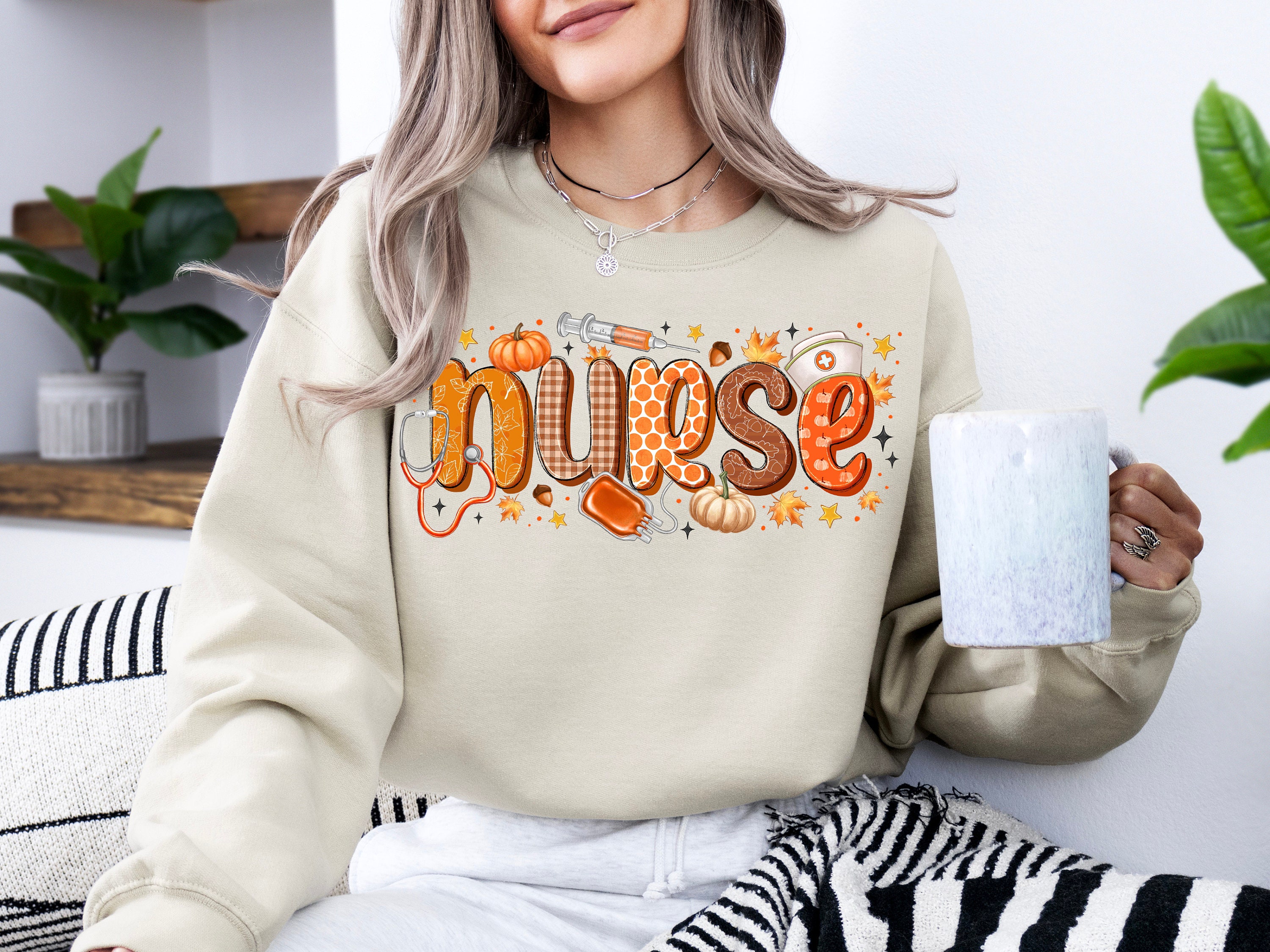 Fall Nurse Png, Nursing Png, Nurse Pumpkins Png, Retro Nurse Png ...