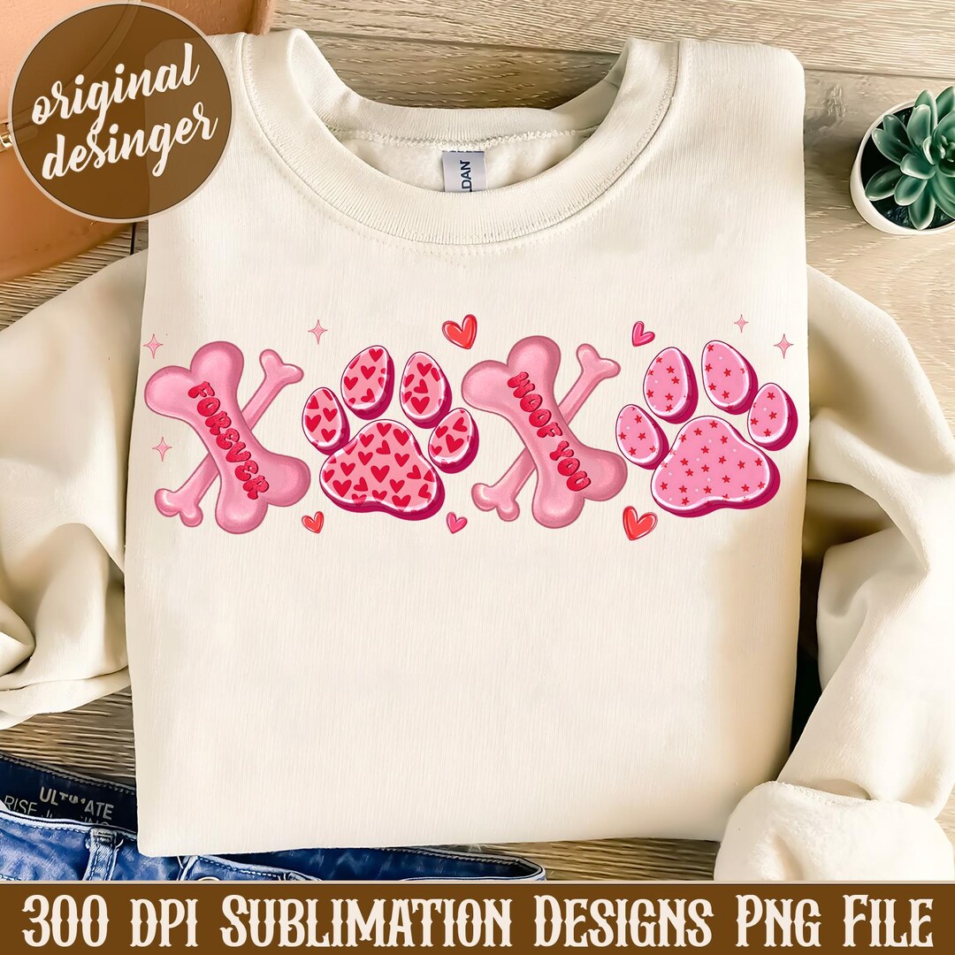 XOXO Dog Paw Shirt, Dog Valentine's Day Png, Dog Mama Valentine, Dog ...