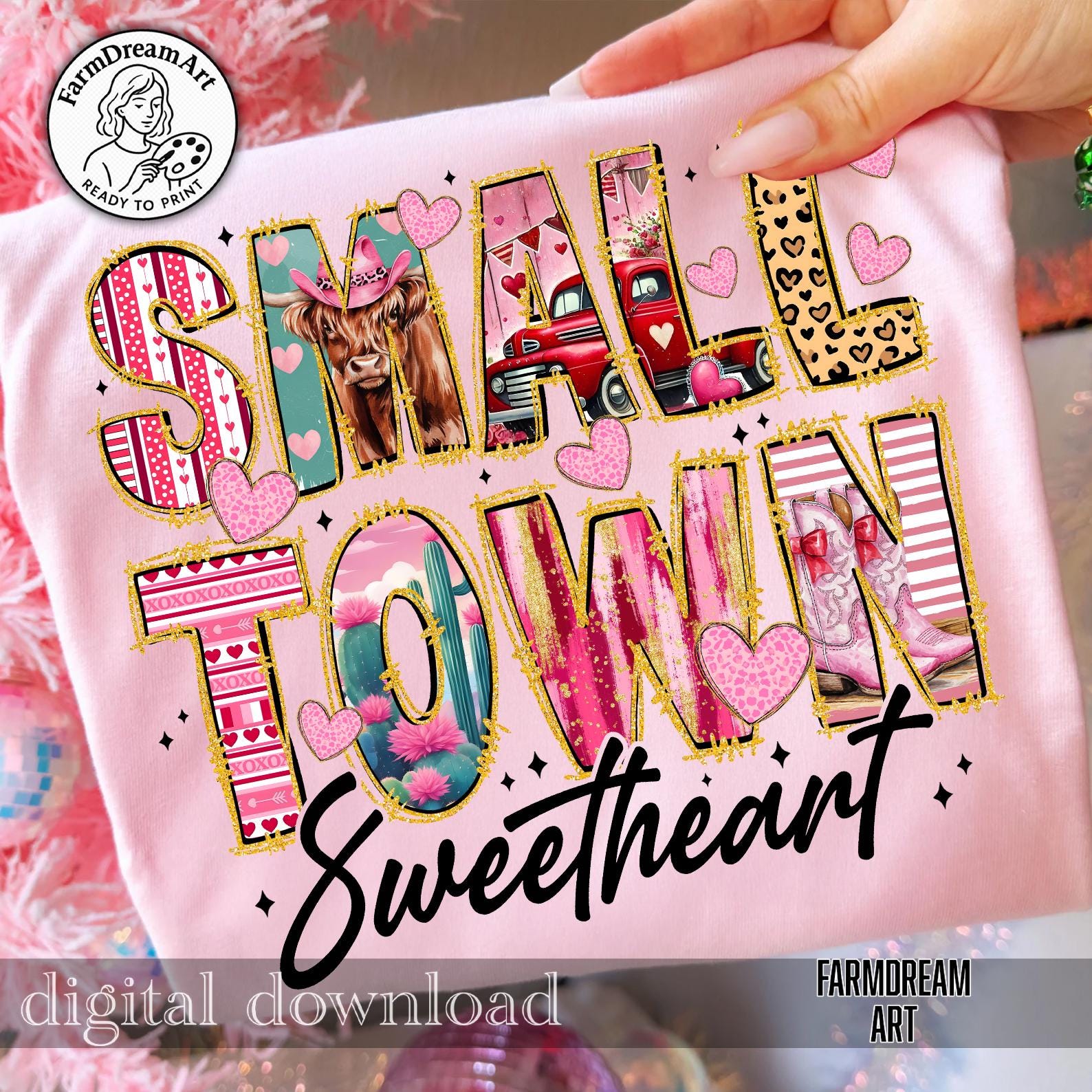 Small Town Sweetheart Png,country Valentine Design,western Valentine ...