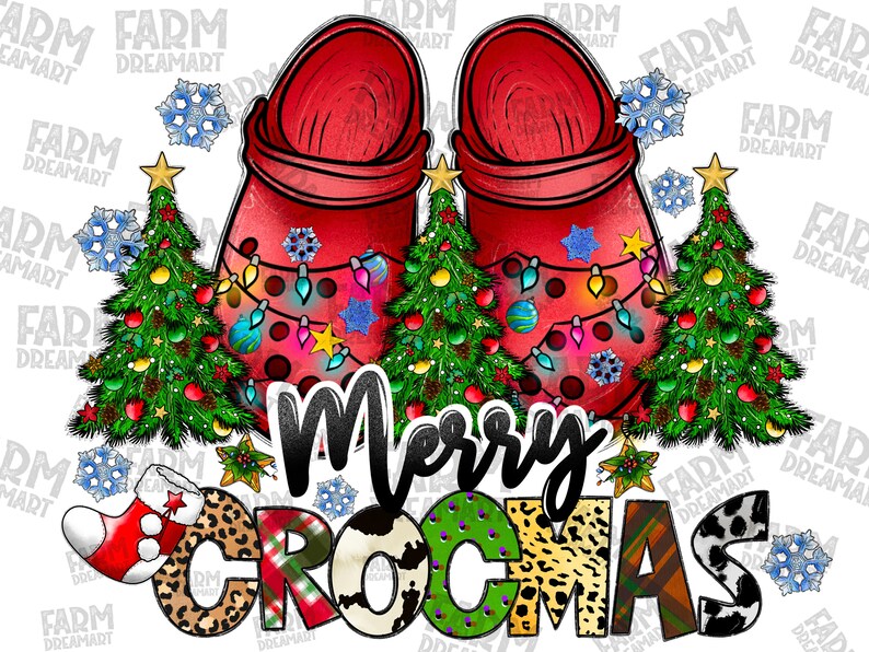 Merry Crocmas Png Sublimation Design Merry Xmas Pngchristmas - Etsy