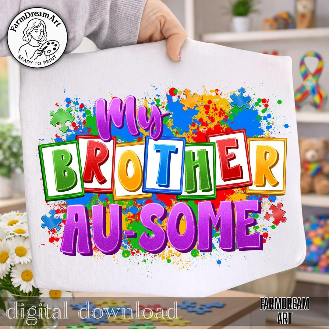 My Brother Ausome, Autism Brother Design, Ausome Sibling Shirt, Autism ...