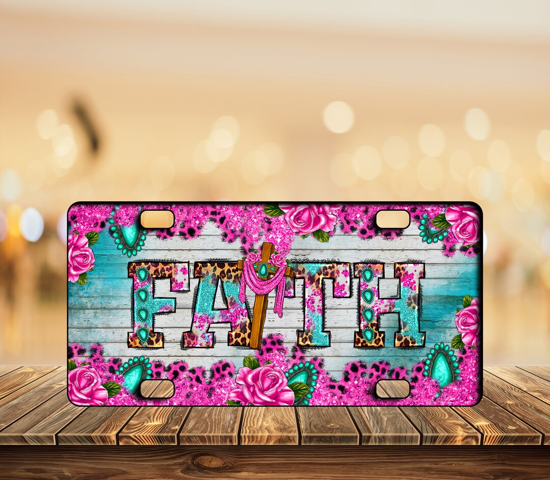 Western Faith License Plate Png Sublimation Design Cancer - Etsy.de