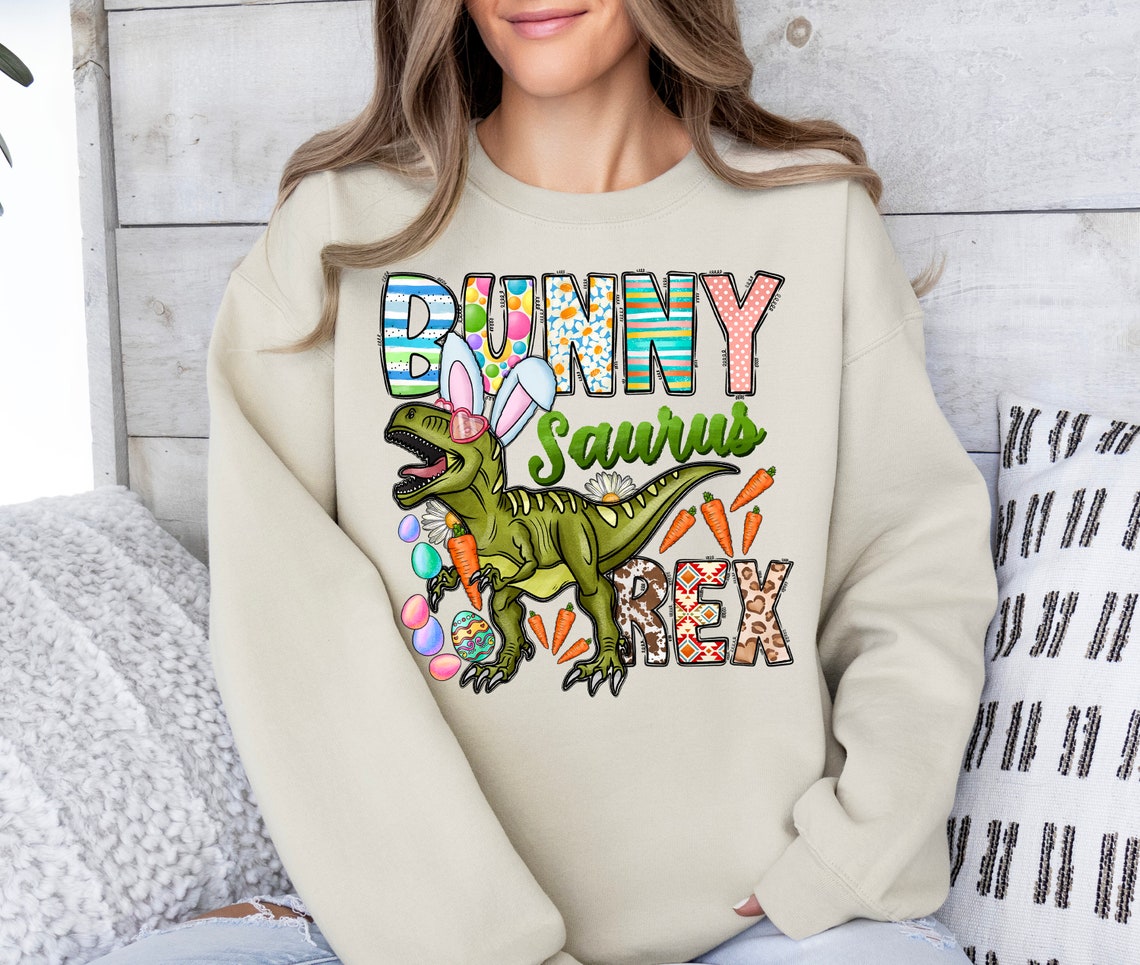 Bunny Saurus Rex Png Sublimation Design Download, Happy Easter Png ...